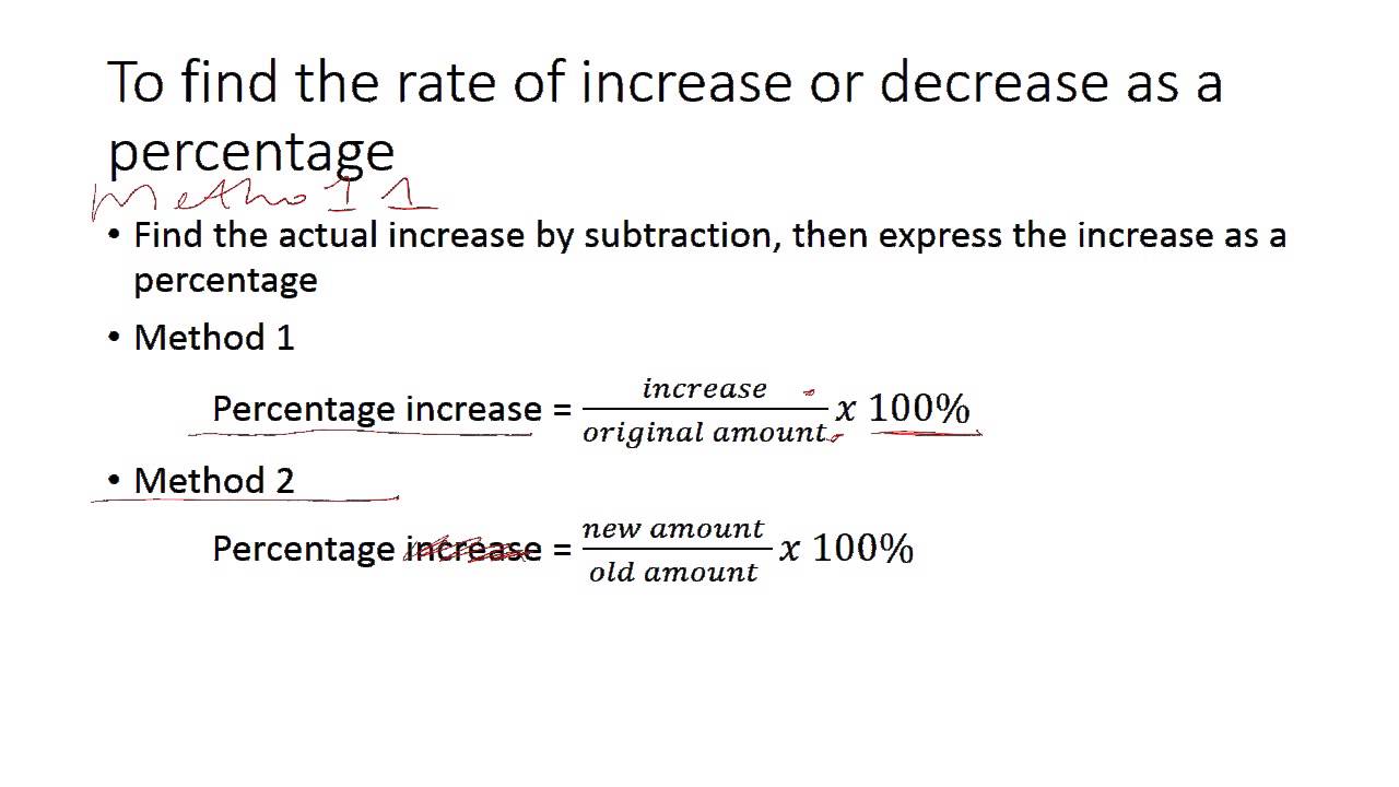 Rate Of Increase Or Decrease And Finding Original Amount Youtube