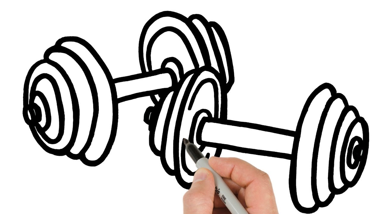 Dumbbells Drawing Easy At Tyler Angel Blog