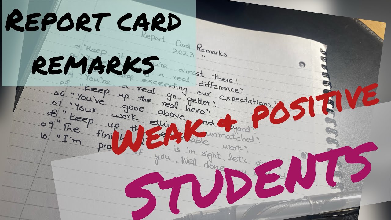 Teachers Remarks In Report Cards Weak Students At Frank Hudson Blog