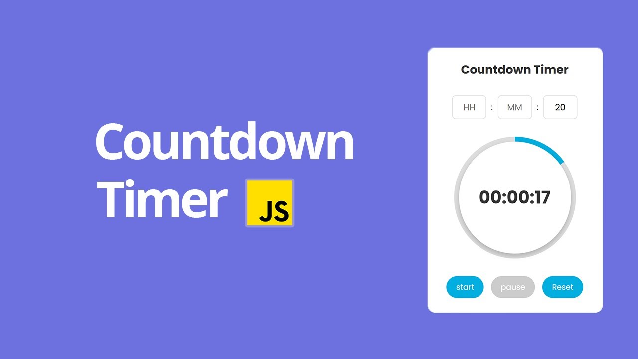 Countdown Timer Using Vanilla Javascript Javascript Htmlcssjavascript