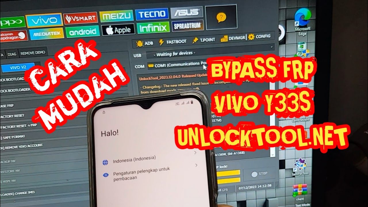 Frp Vivo Y33s Via Unlocktool Youtube