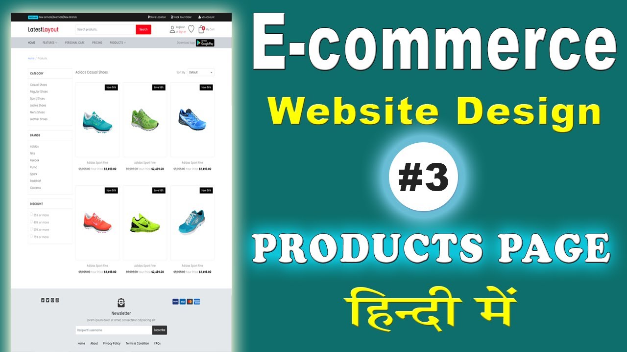 Ecommerce Website Html Css Javascript Products Page Part 3 Youtube