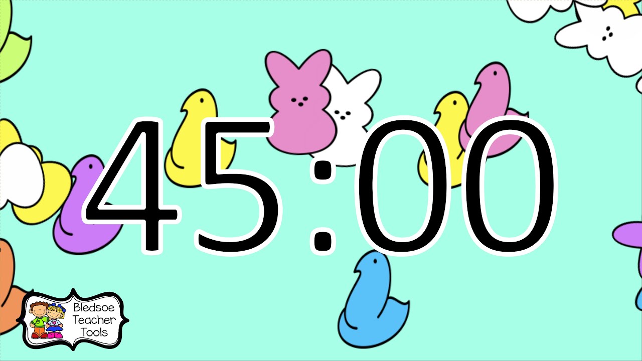 45 Minutes Easter Peeps Countdown Timer With Background Music Youtube