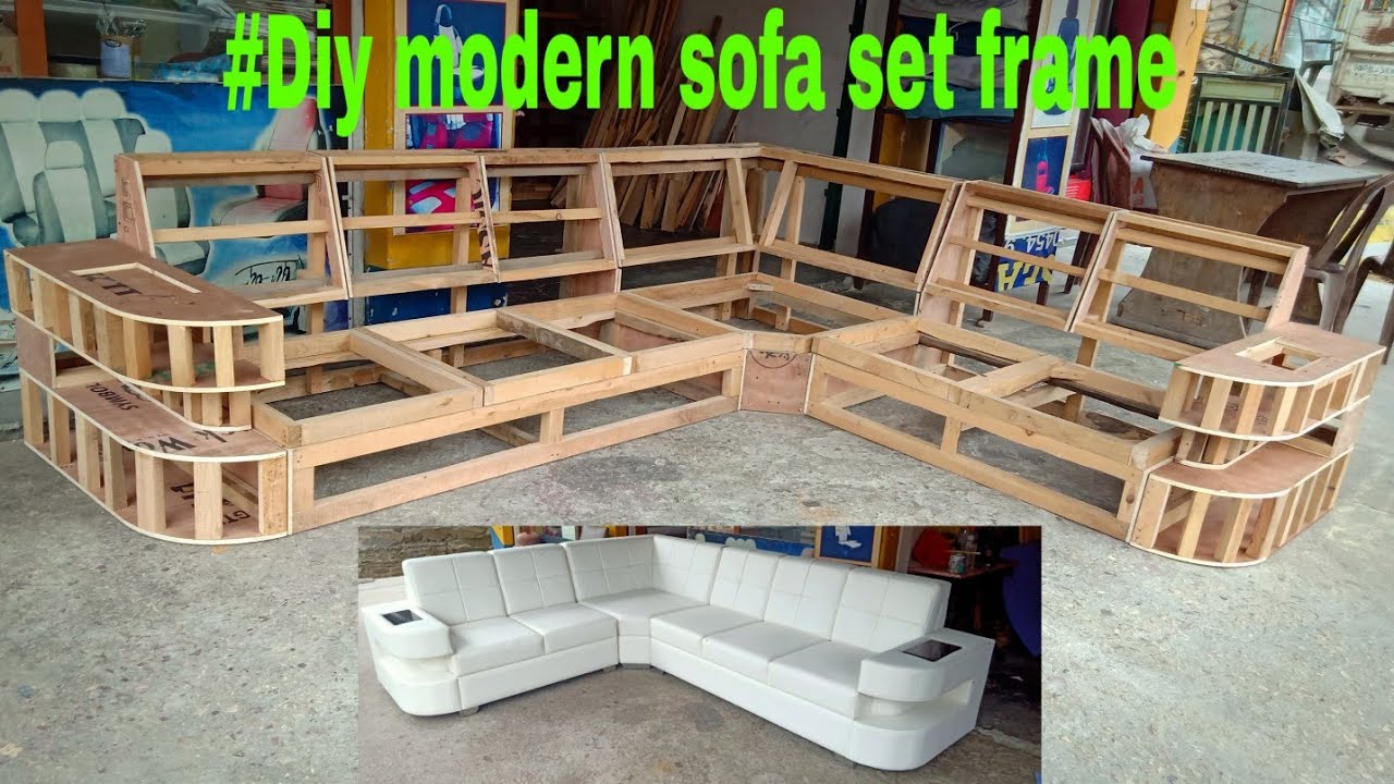 Diy Modern Sofa Set Frame Making Youtube