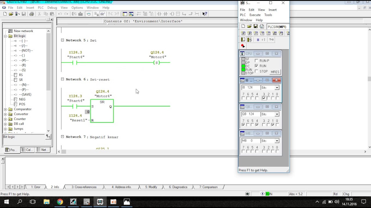 Simatic Manager Bit Logic Tanıtımı Youtube