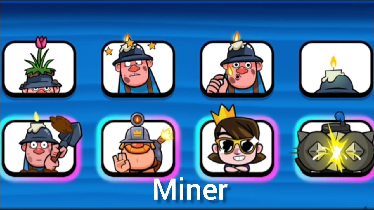 Clash Royale All Miner Emoticons ёяшйёяе ёяш Youtube