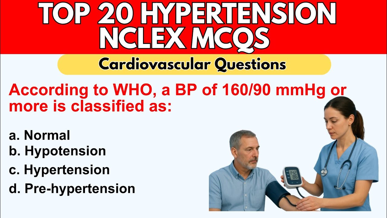 Top 20 Hypertension Nclex Review Questions Ace Nursing Exams Youtube
