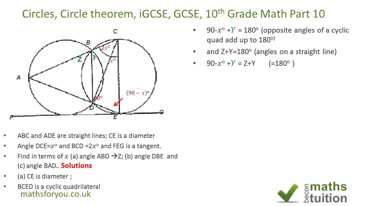 Circle Geometry Worksheets Gcse