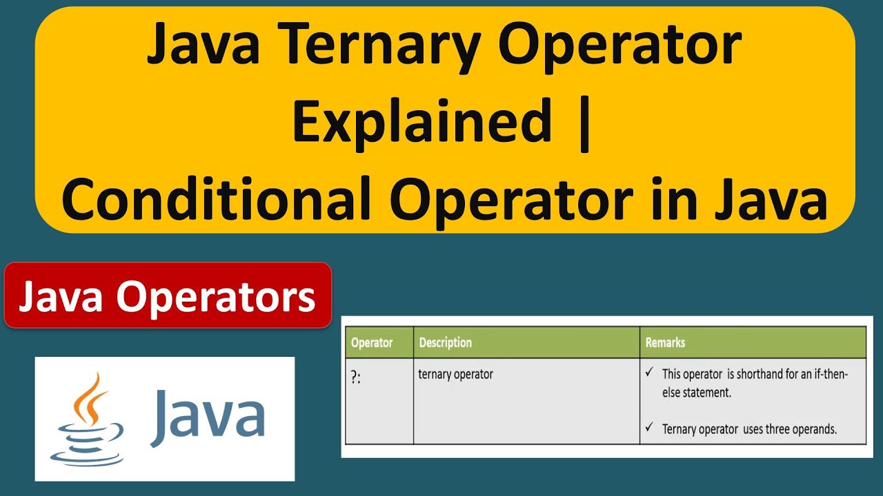 Java Ternary Operator Explained Conditional Operator In Java Java