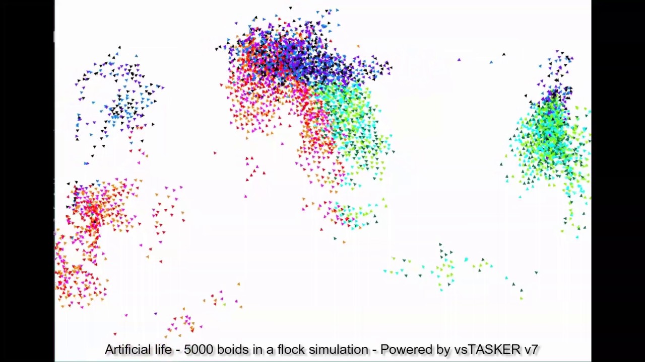 Artificial Life Boids Flocking Simulation Youtube