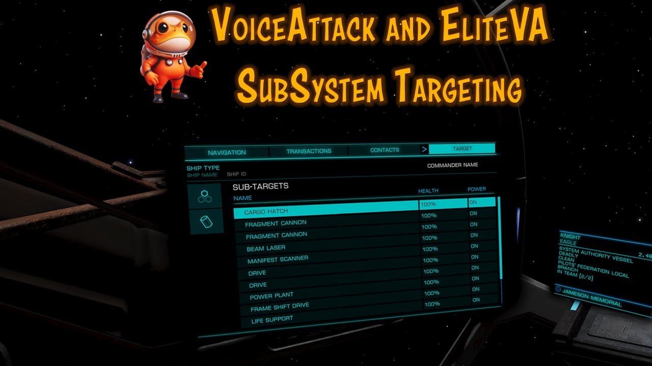 Subsytem Targeting In Elite Dangerous Using Voiceattack Youtube