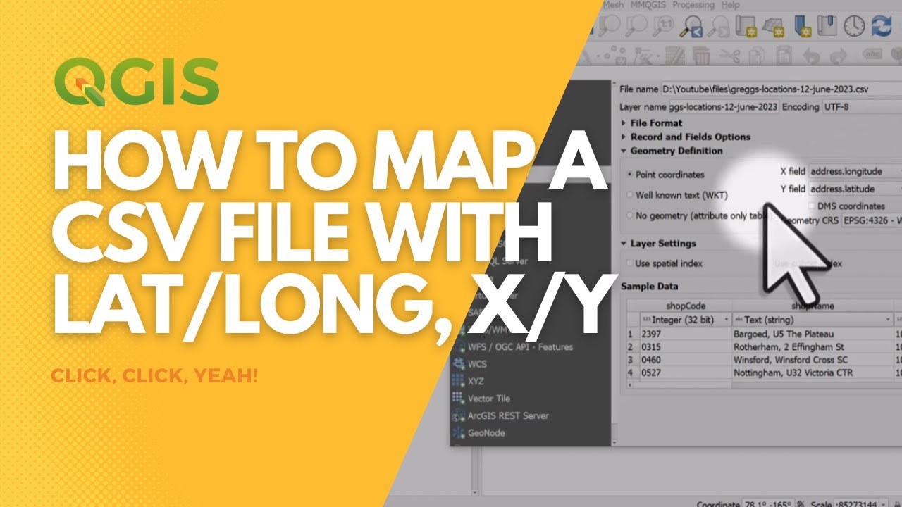 How To Map A Csv File That Has Lat Long In Qgis Youtube