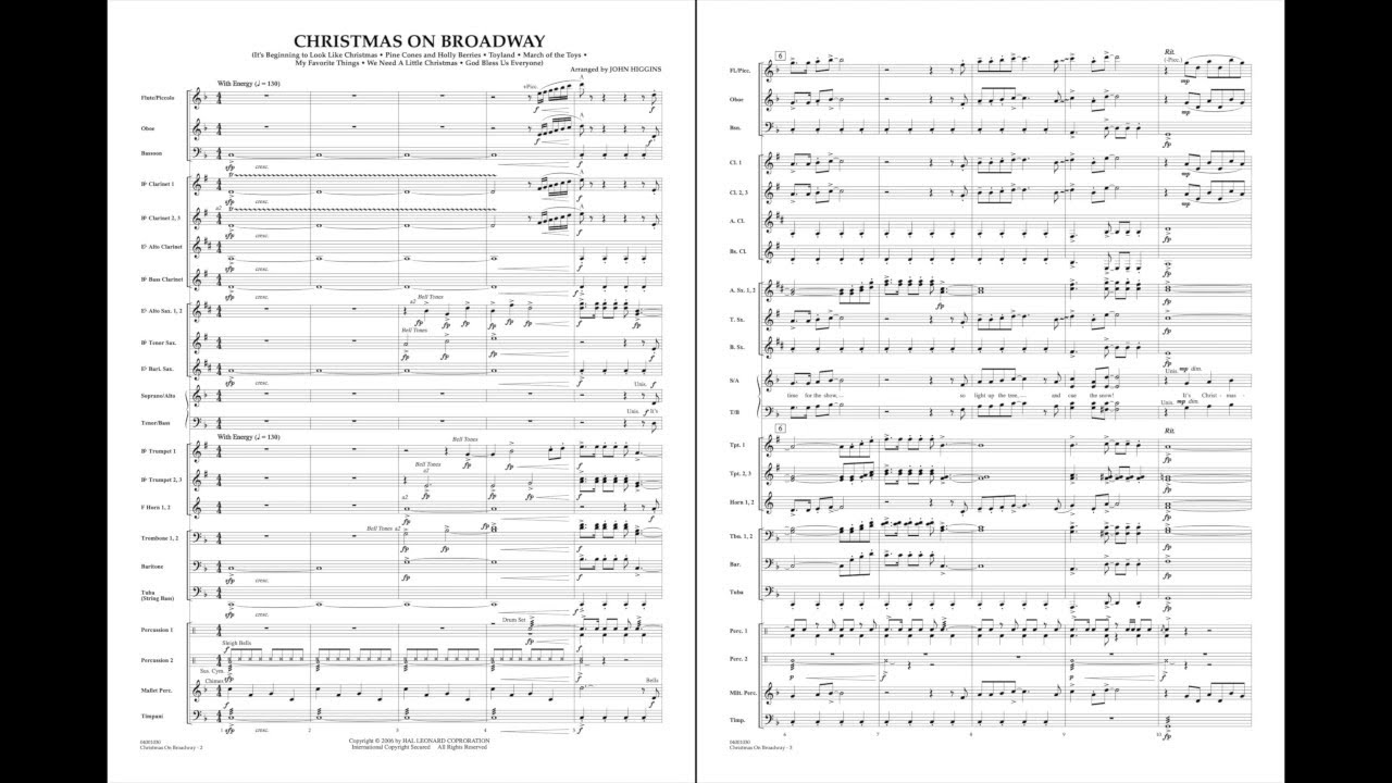 Christmas On Broadway Arr John Higgins Youtube