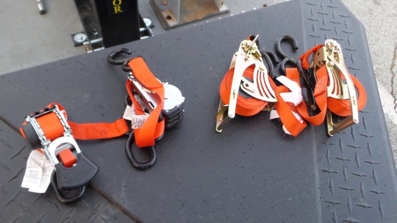 Husky Vs Quickloader Self Retracting Ratcheting Tie Down Straps Youtube