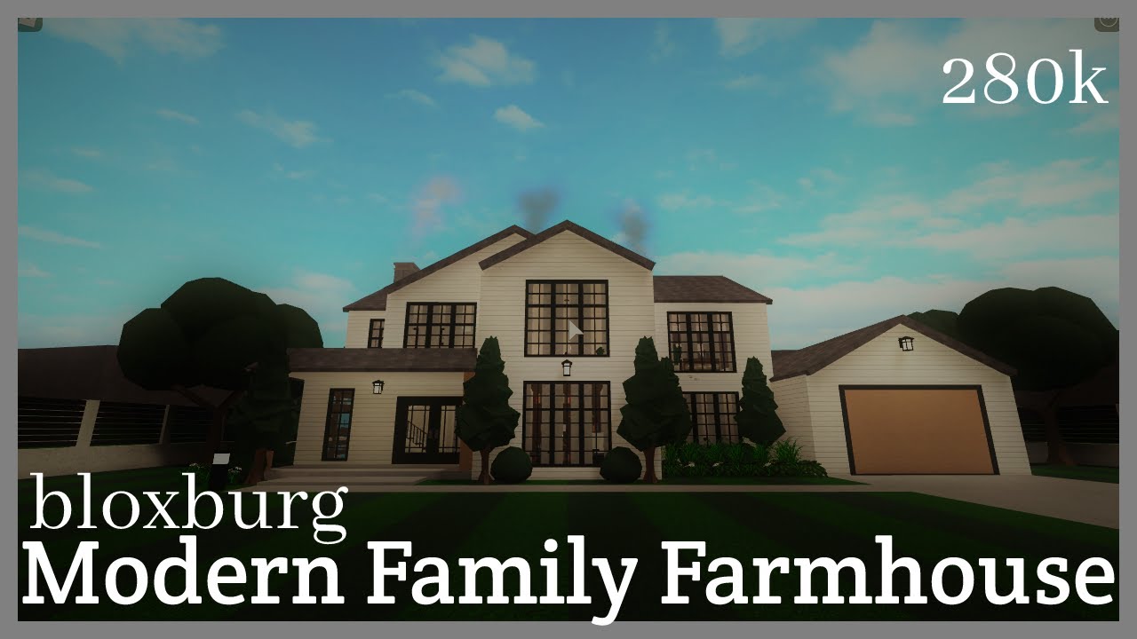 Bloxburg Modern Family Farmhouse No Large Plot Roblox Youtube