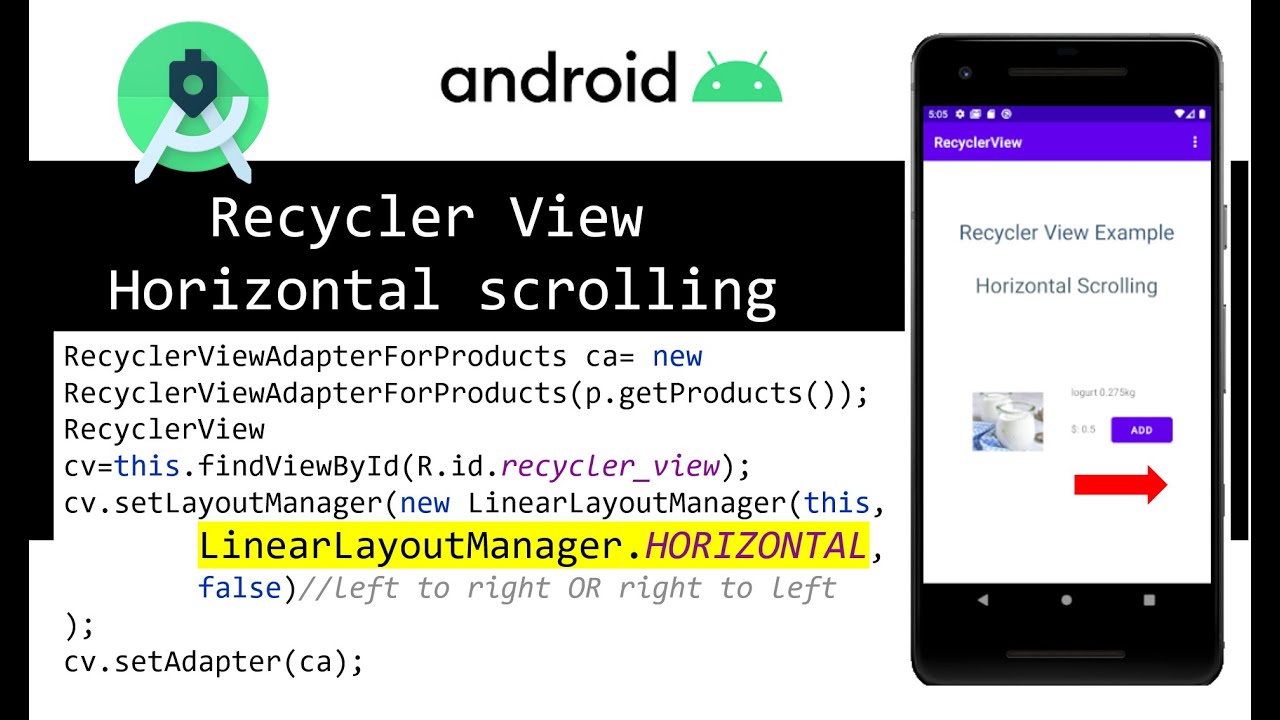 Android Recycler View Horizontal Scrolling Youtube