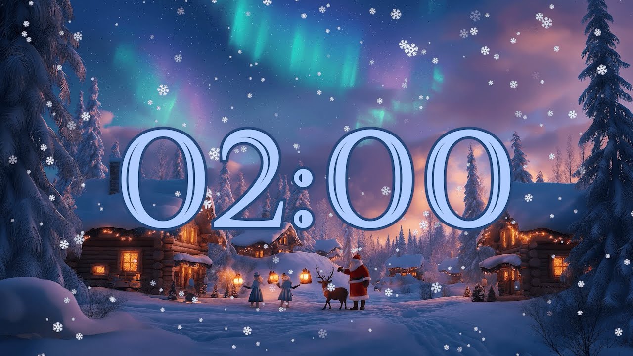 2 Minute Christmas Countdown Timer Festive Music Winter Scene