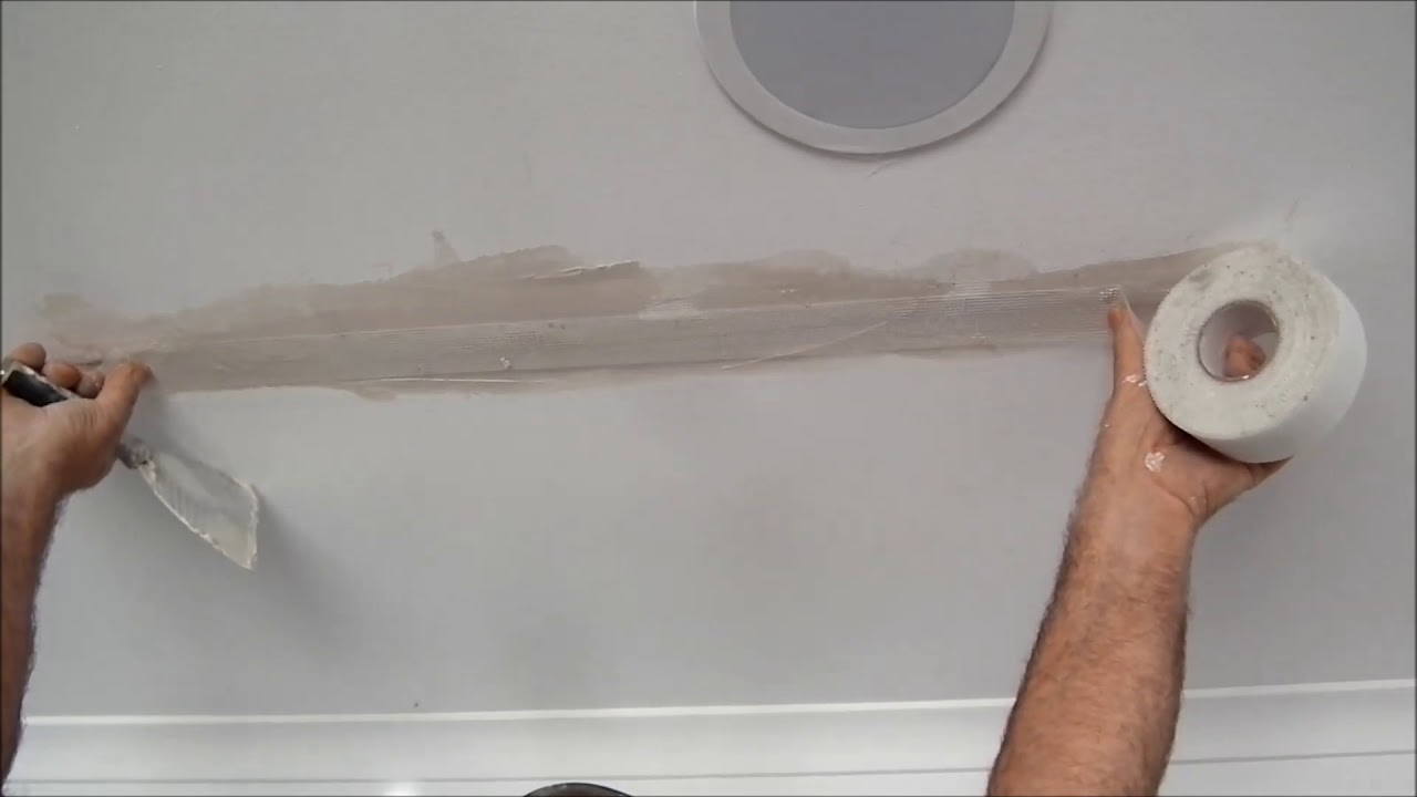 Crack In Plaster Ceiling Repair Youtube