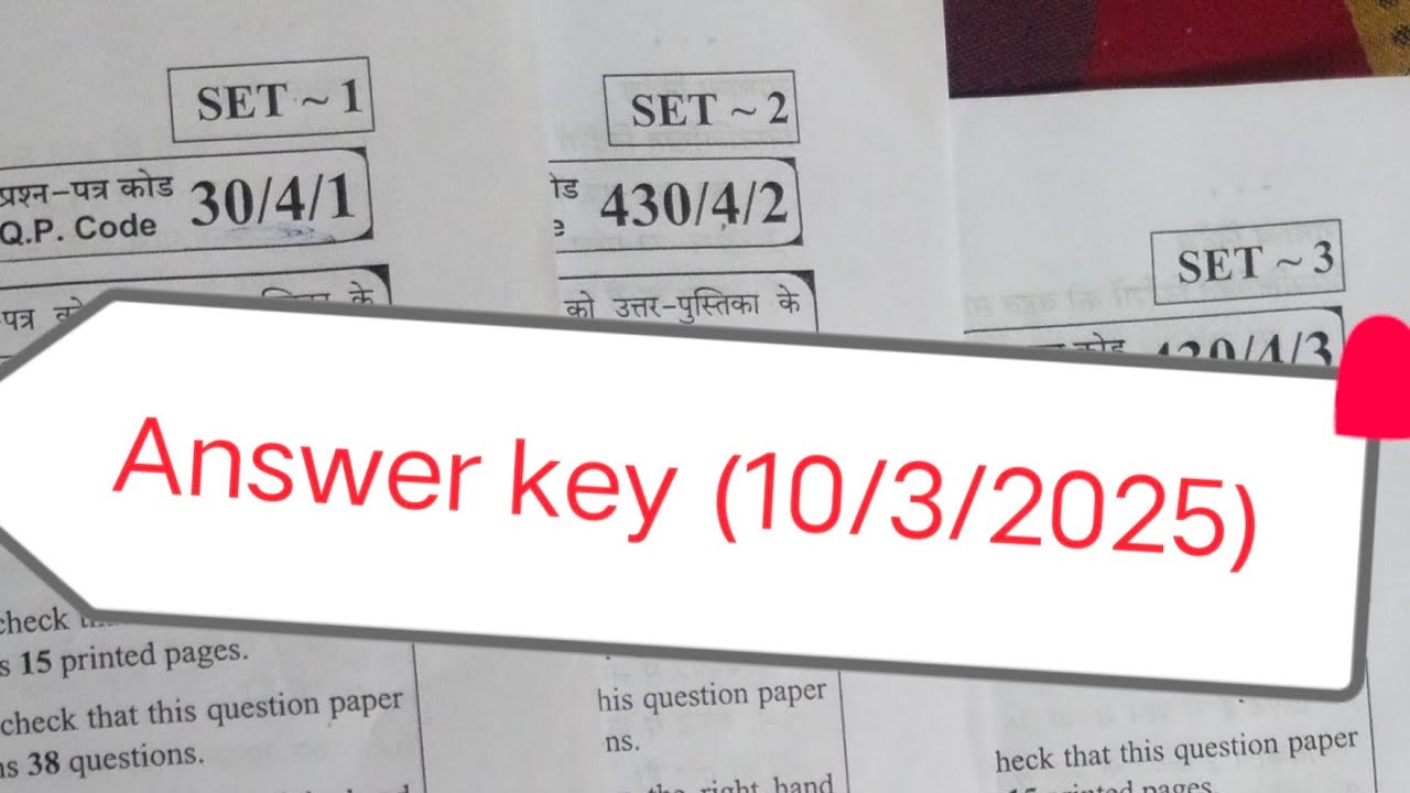 Cbse Basic Maths Answer Key With Question Paper 2025 Set 1 2 3 Basic