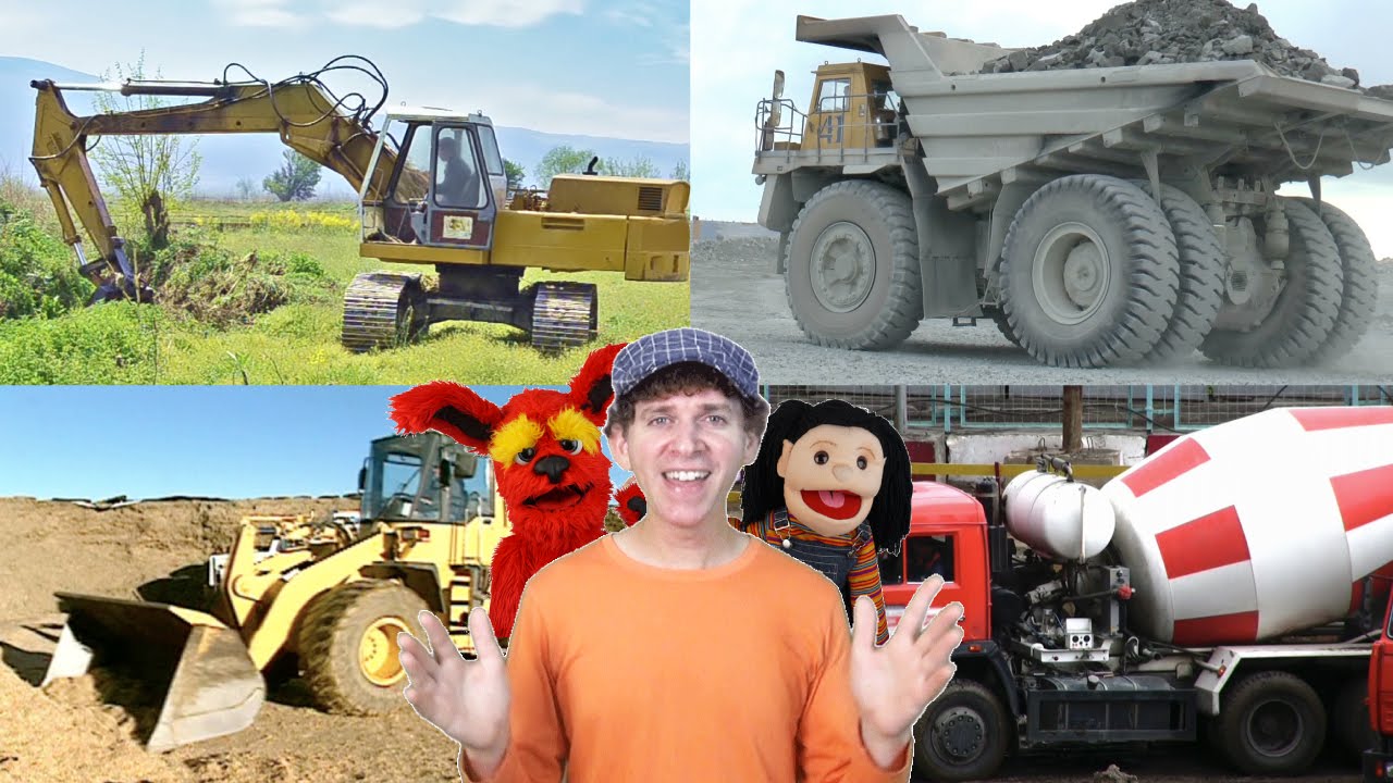 Learn Construction Vehicles Song Real Dump Truck Bulldozer
