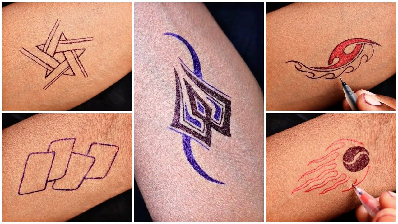 How To Make Simple Diy Temporary Tattoo Designs At Home With Pen Youtube