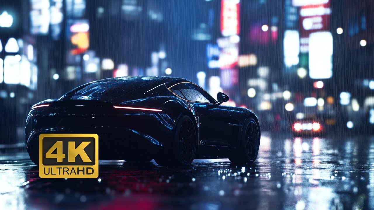 4k Live Wallpaper Supercar In New York City Cinematic Rainy Night