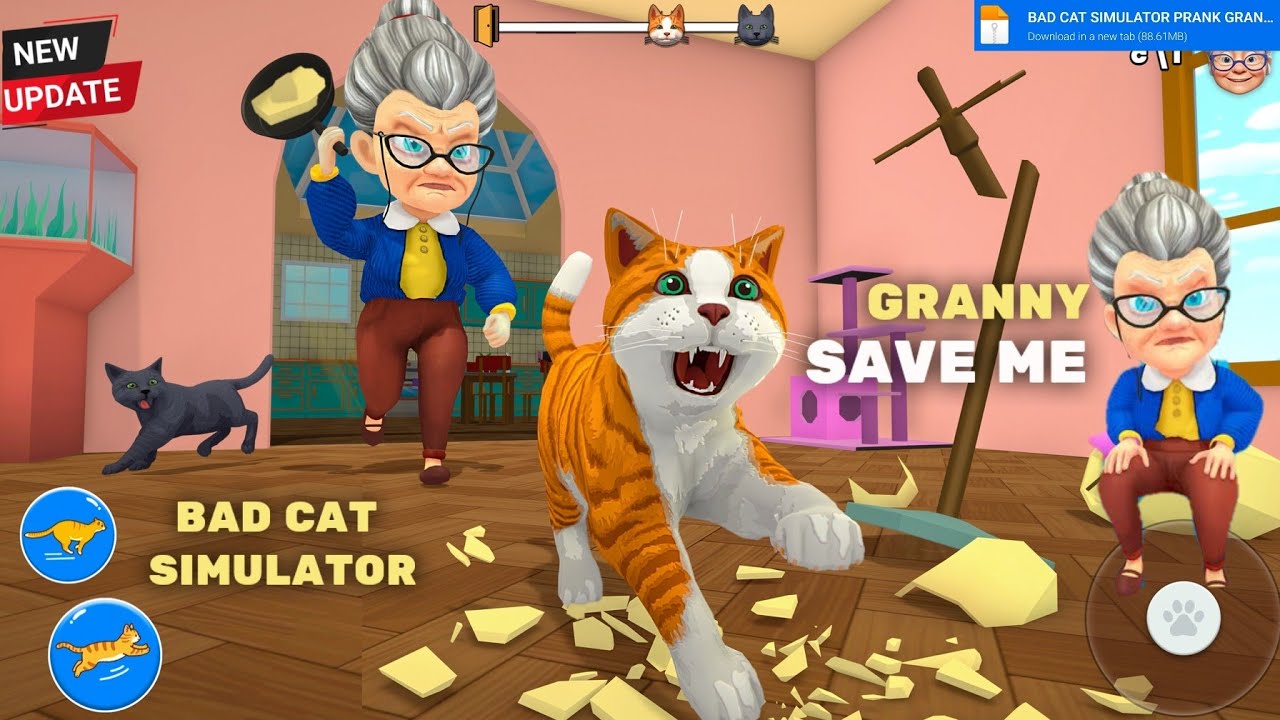 Bad Cat Simulator Prank Granny Android Gameplay Game Mobile On Play