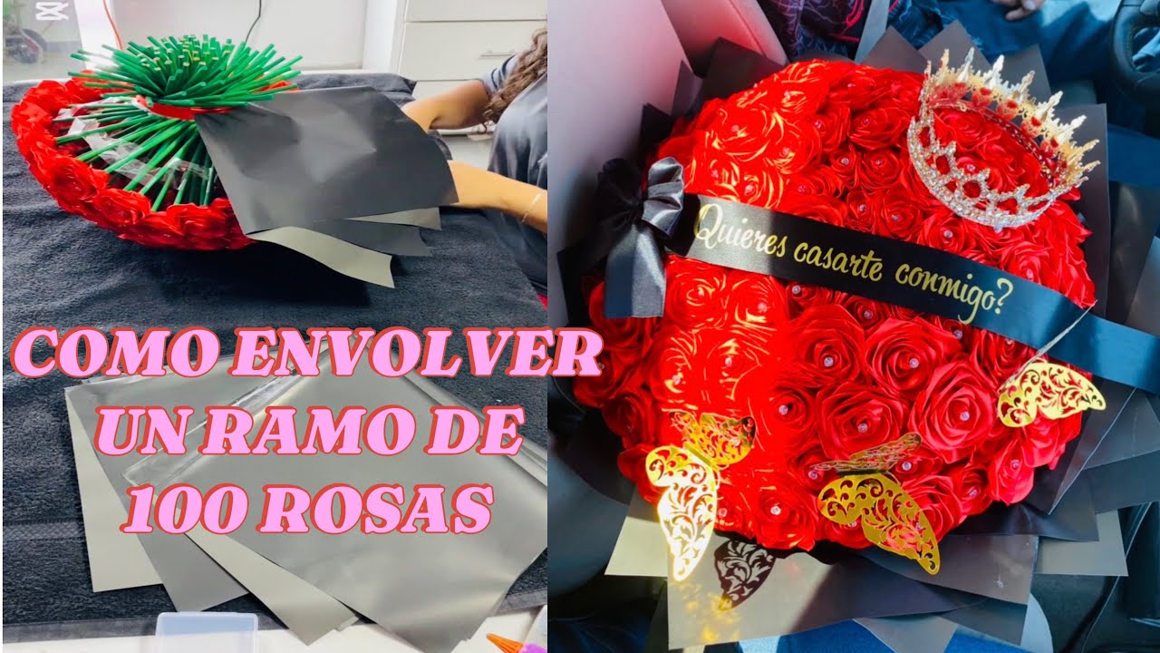 Tutorial Como Envolver Un Ramo De 100 Rosas Eternas Youtube