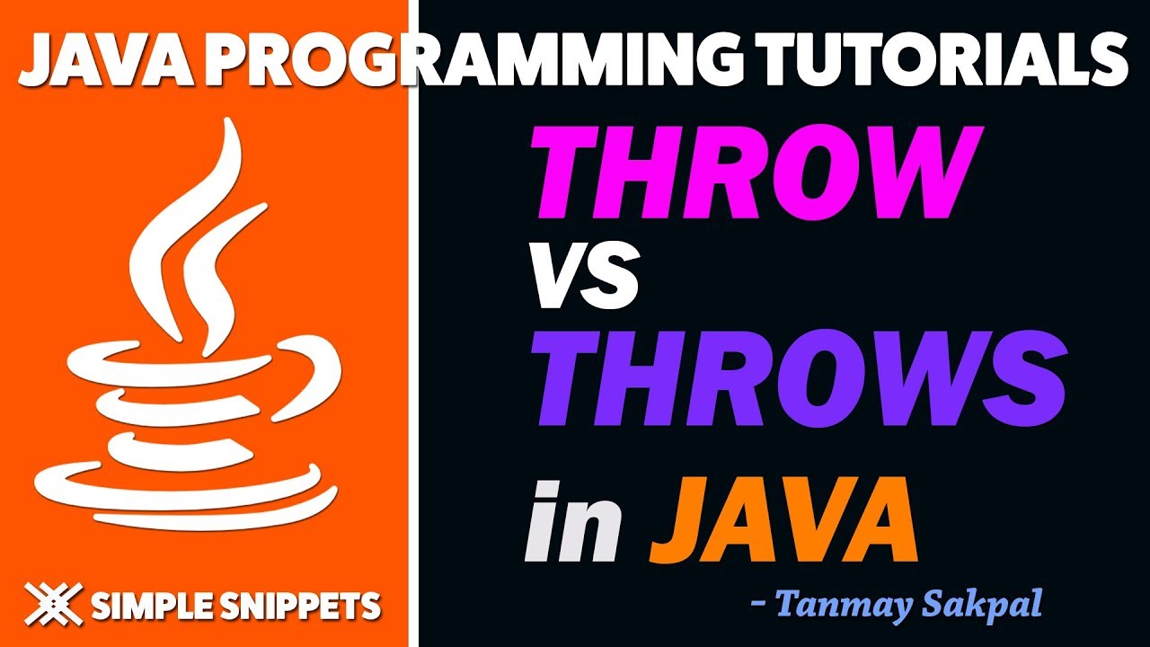 Throw Vs Throws In Java Programming Exception Handling Part 3 Youtube