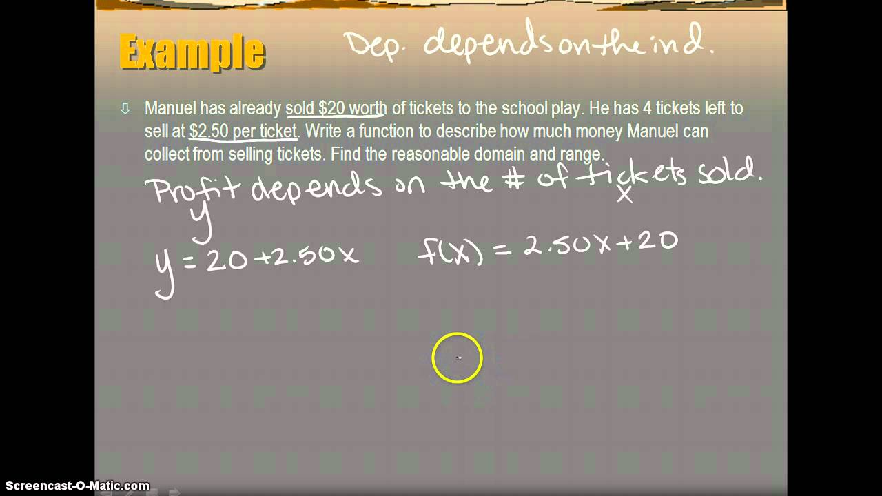 Function Word Problem Youtube