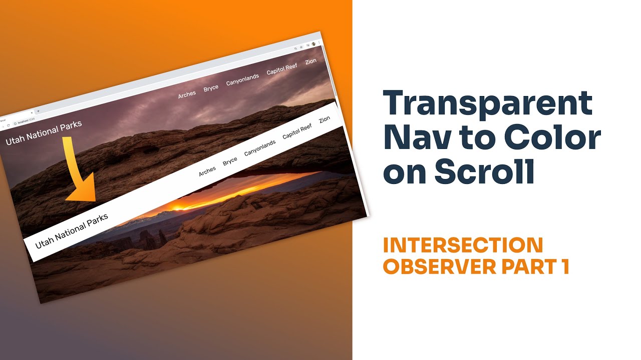 Transparent Nav To Background Color Nav On Scroll With Javascript