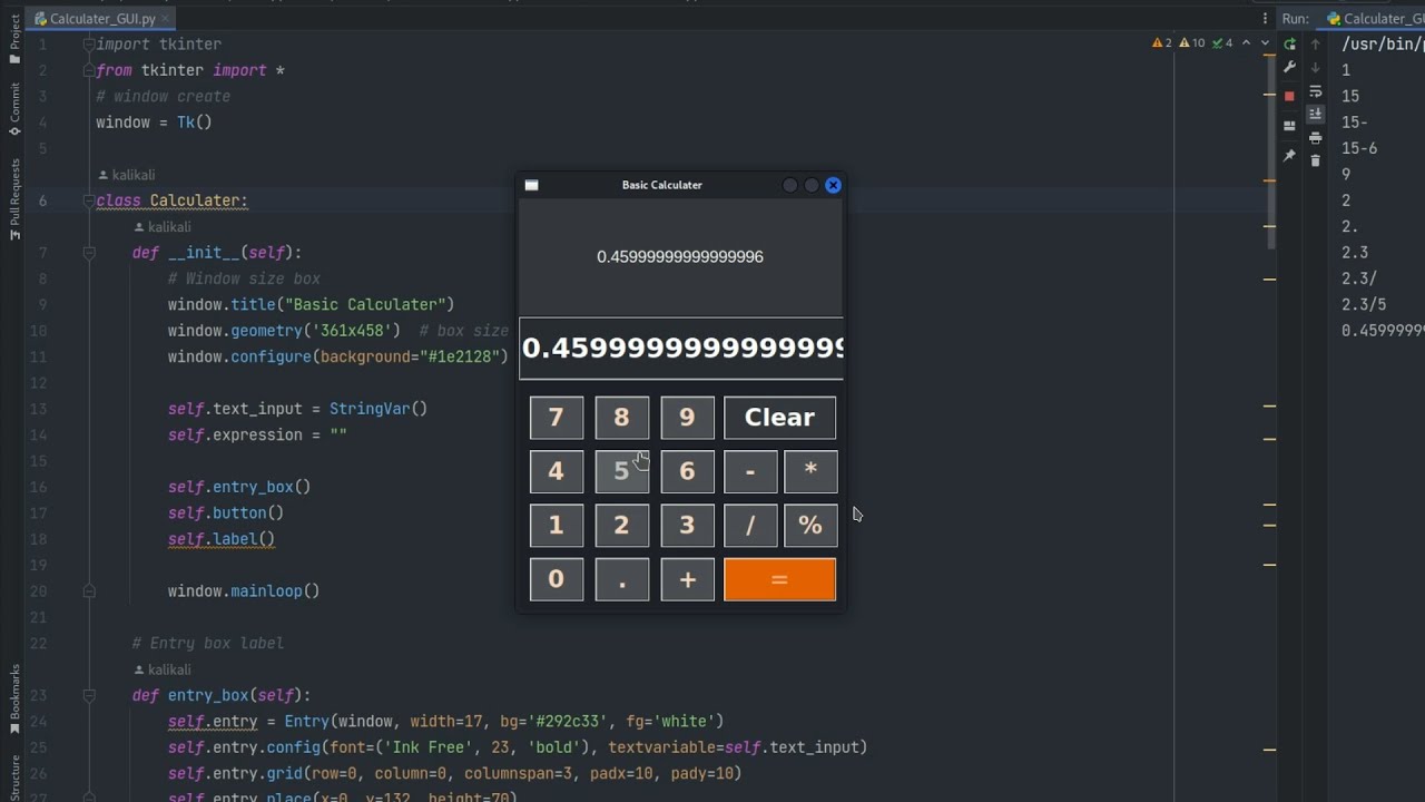 Python Gui For Creating A Calculator Using Tkinter Python Gui Youtube