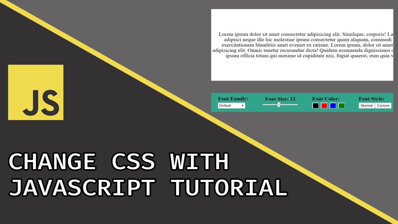 Change Css Styles With Javascript Javascript Beginner Project