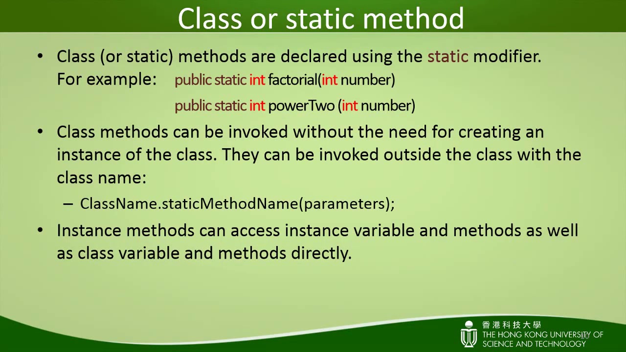 Static Methods Youtube