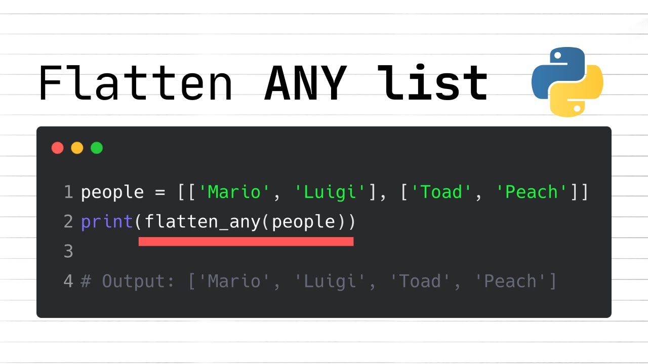 3 Ways To Flatten Any List In Python Youtube