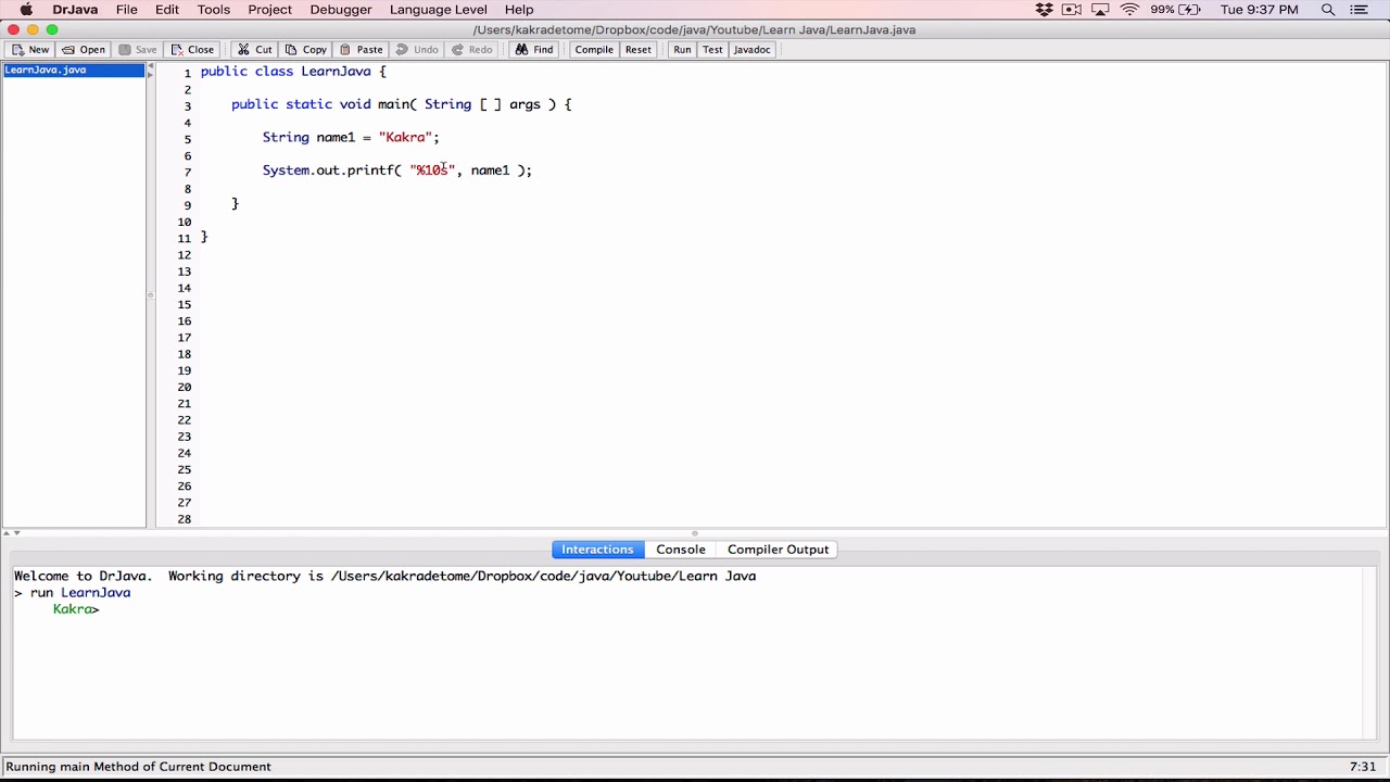 107 Formatting String Arguments Learn Java Youtube