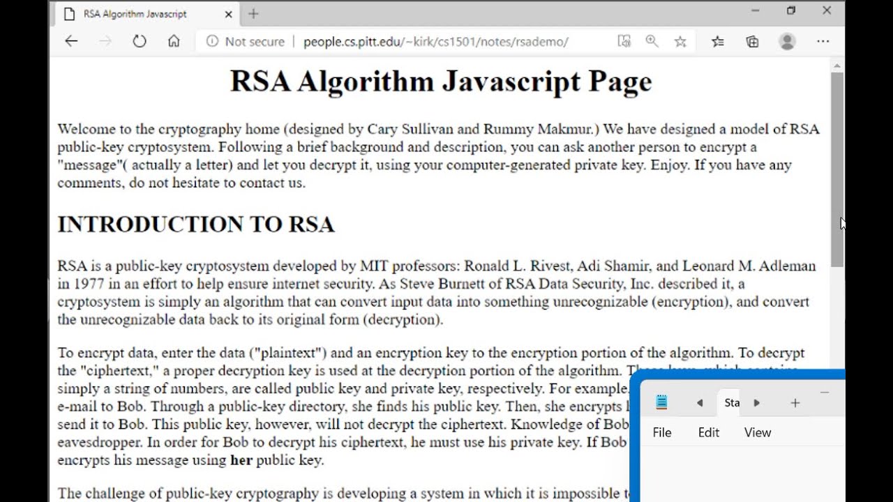 Rsa Public Key Encryption Youtube