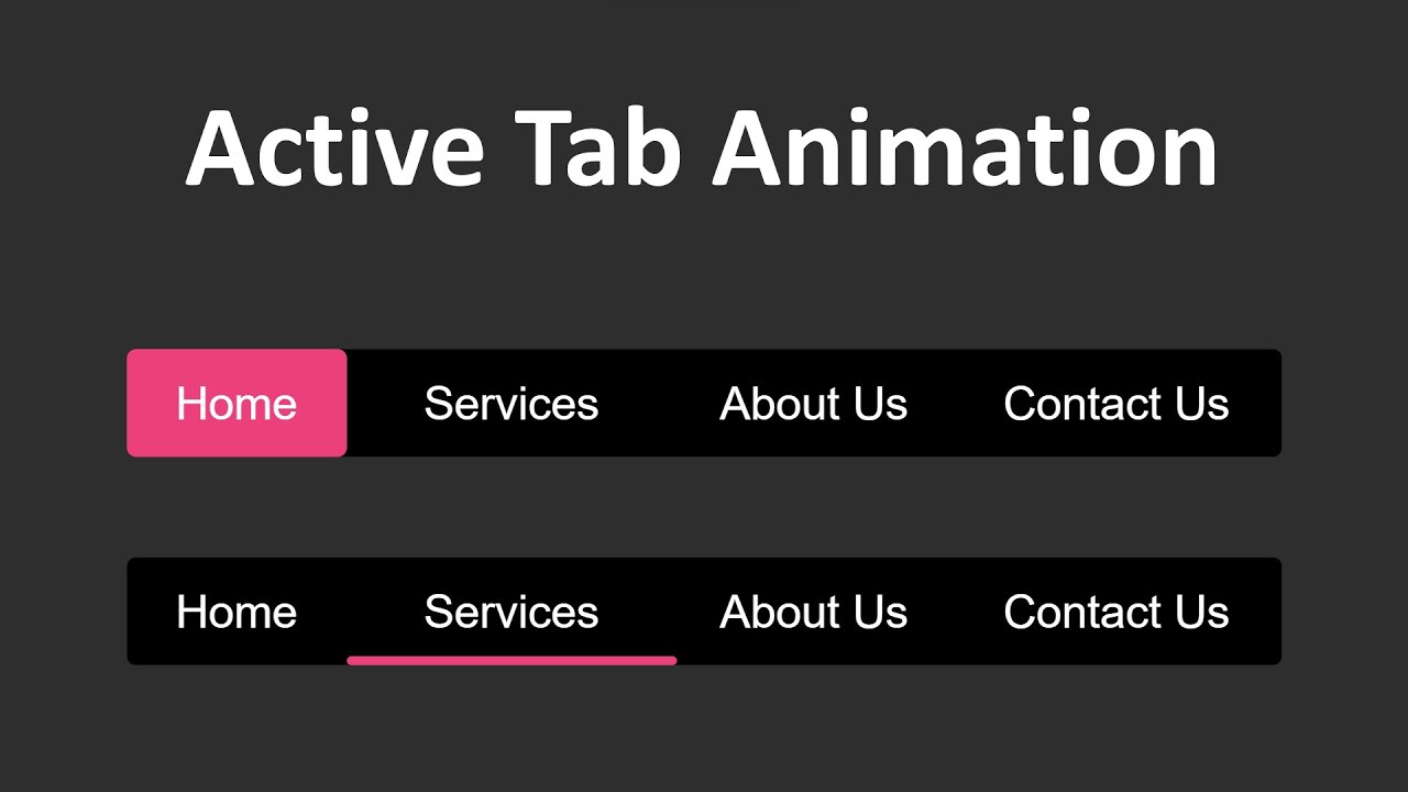 Animated Active Menu Slider Or Tab Indicator With Html Css Javascript
