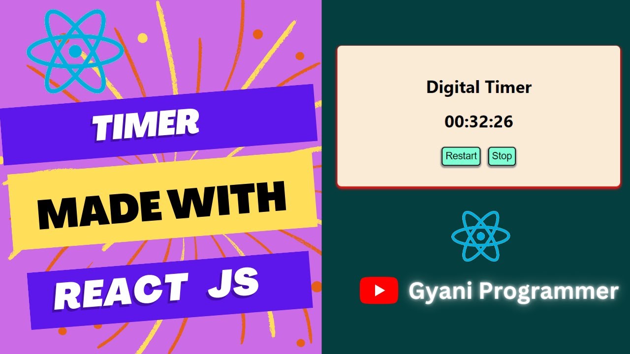 React Js Timer Countdown Timer With React Js Youtube
