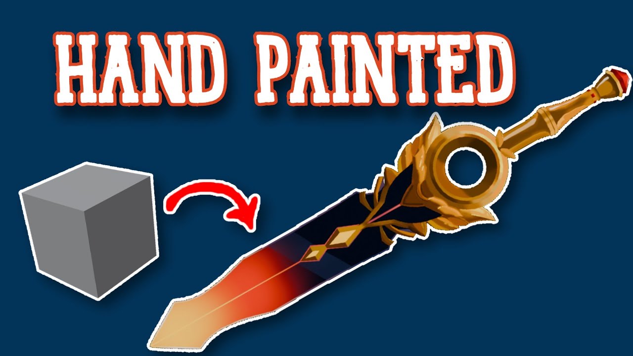 Hand Painted Sword Modeling And Texturing Timelapse Youtube