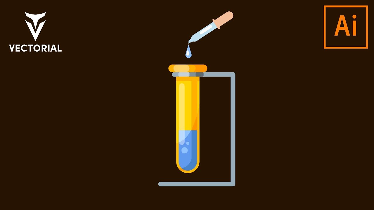 How To Draw A Laboratory Test Tube In Adobe Illustrator 2020 Youtube