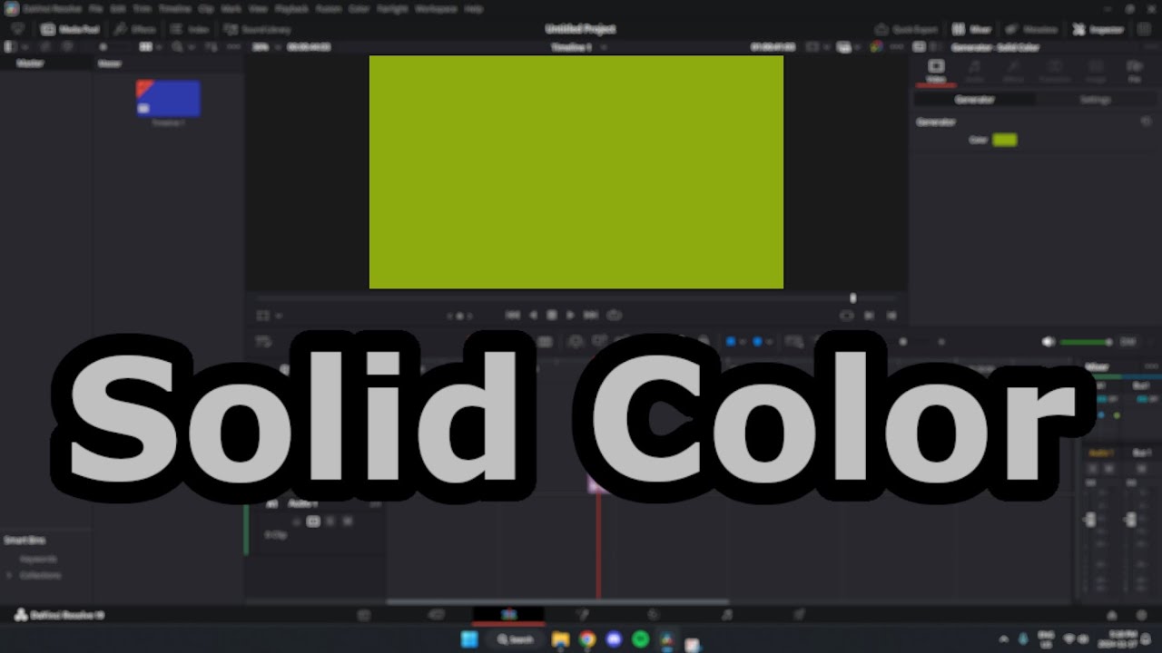 How To Add A Solid Color In Davinci Resolve Youtube