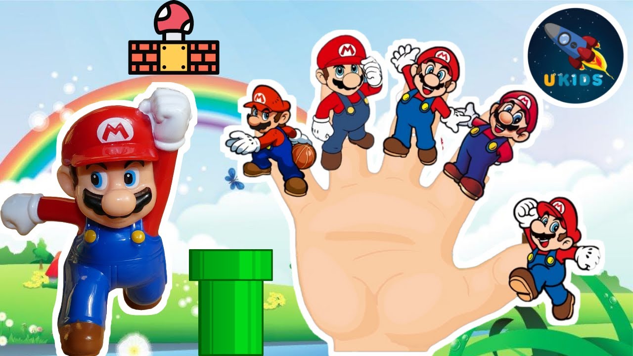 Super Mario Vs Daddy Finger Song For Kids Finger Family Collection