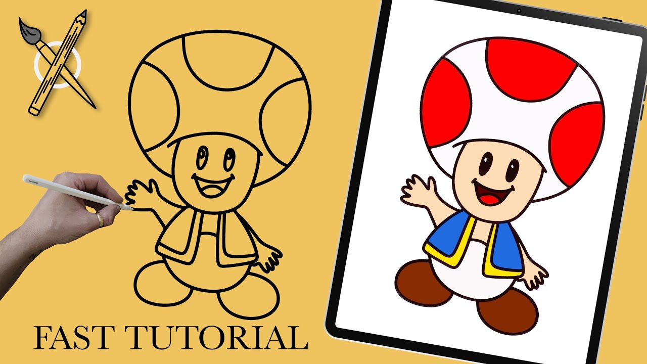 How To Draw Toad From The Super Mario Bros Movie Easy Step By Step