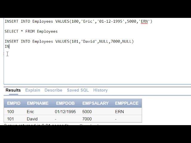 Oracle Database Howto Insert Values Into A Table Difference