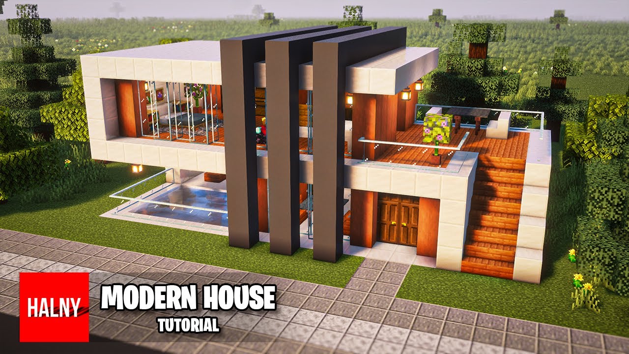 How To Build A Modern House In Minecraft Youtube