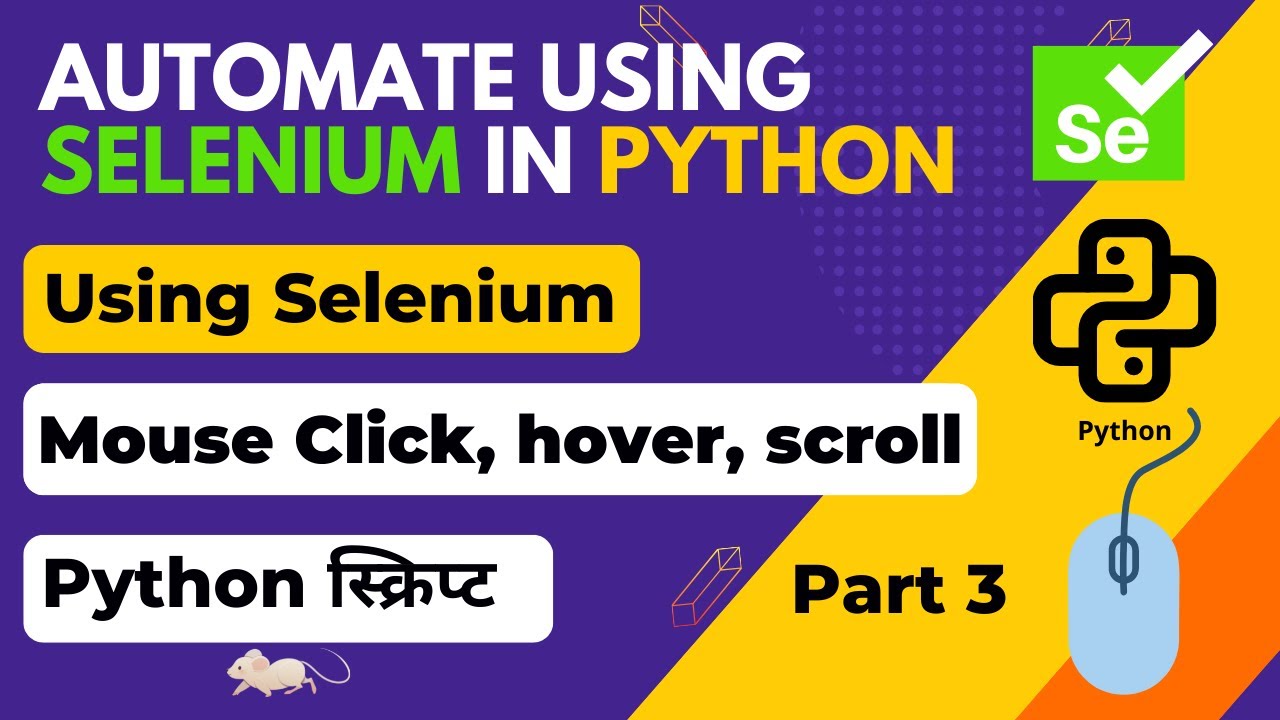 Selenium Mouse Hover And Click Python Selenium Python In Hindi By