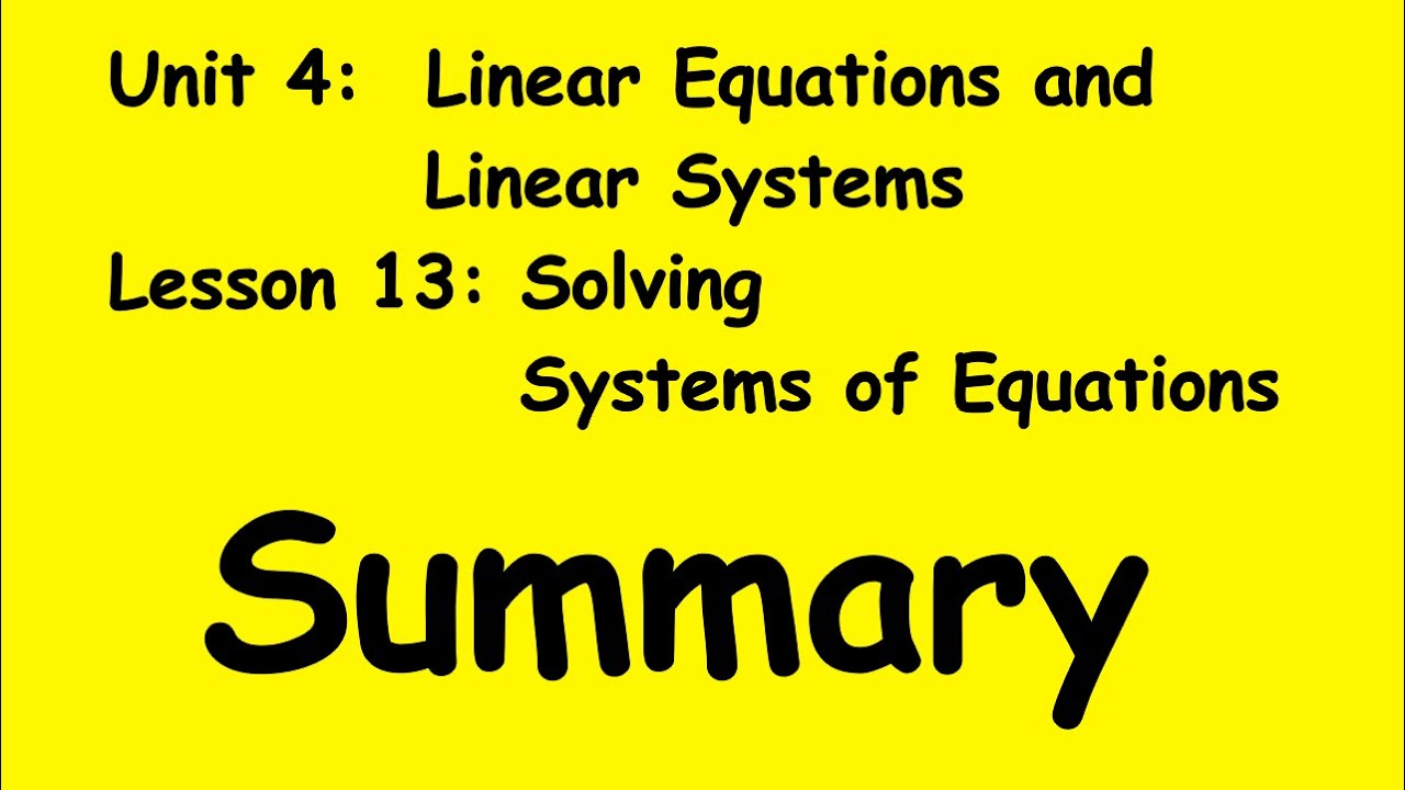8th Grade Illustrative Mathematics Grade 8 Unit 4 Lesson 13 Summary