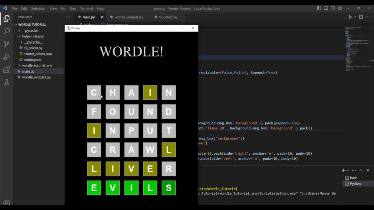 Wordle Python Gui Clone No Terminal Youtube