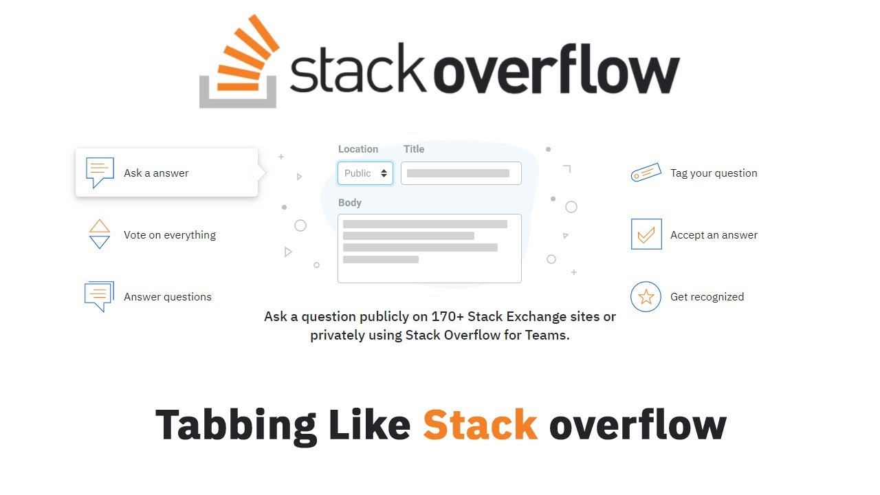 Tabbing Like Stack Overflow Using Html Css And Jquery Youtube